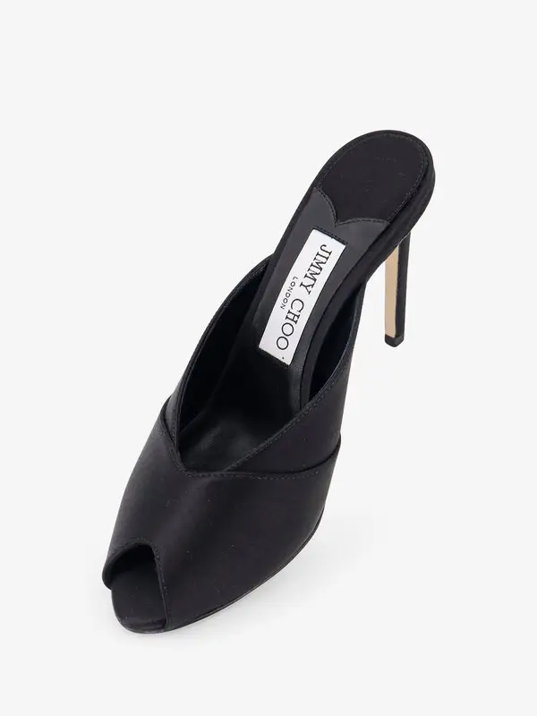 JIMMY CHOO Brigitte Mule 100 Satin Sandals