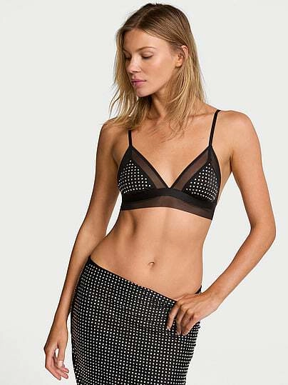 Victoria's Secret Very Sexy Shine Triangle Bralette - Black