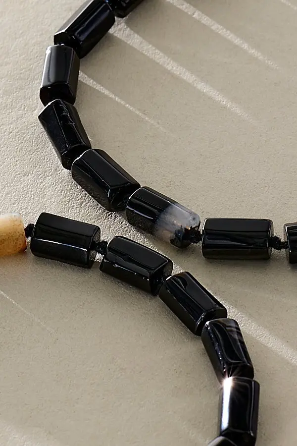 Free People Sarri Stone Anklet - Black Stone