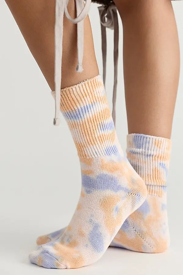 Free People Whimsical Dyed Crew Socks - Ivory