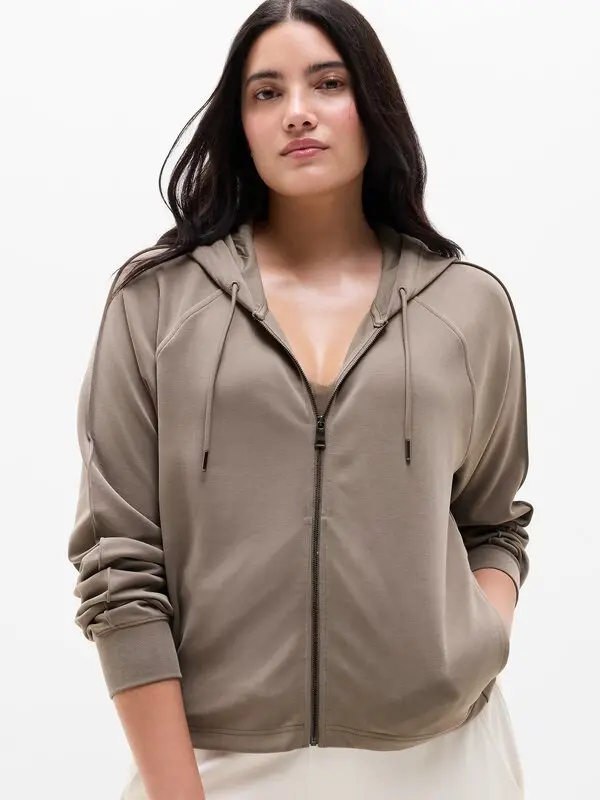 Athleta Seasoft Full Zip Hoodie - Umber