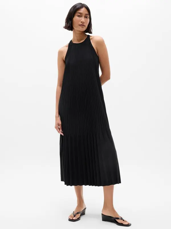 Athleta Featherweight Plissé Dress - Black