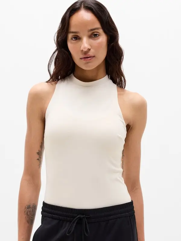 Athleta Bodymove Mock Neck Tank - Bone