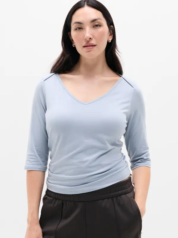Athleta Foundation Midi Sleeve Tee - Blue Star