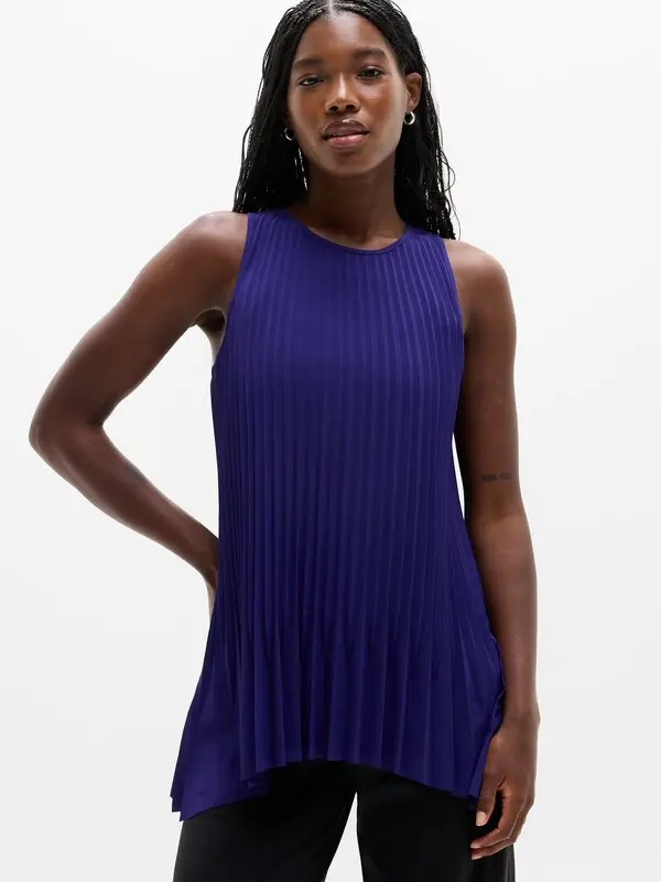 Athleta Featherweight Plissé Tank - Mystic