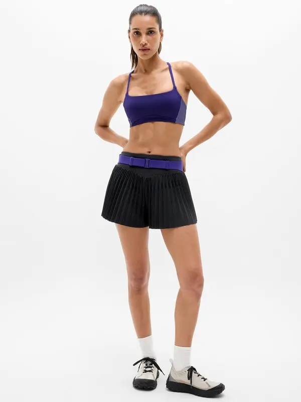 Athleta Featherweight Plissé Run Short - Black