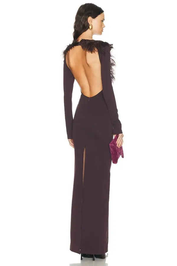 Attico Long Feather Gown