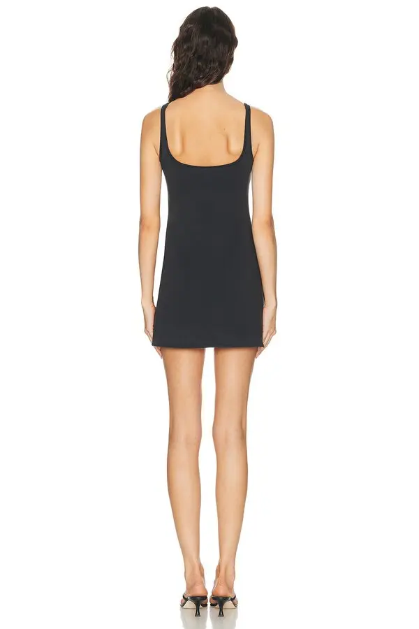SKIMS Cotton Jersey Mini Dress In Black