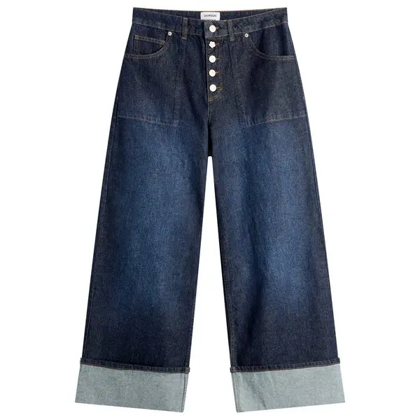 DAMSON MADDER Gigi Baggy Wide Turn Jeans - Indigo