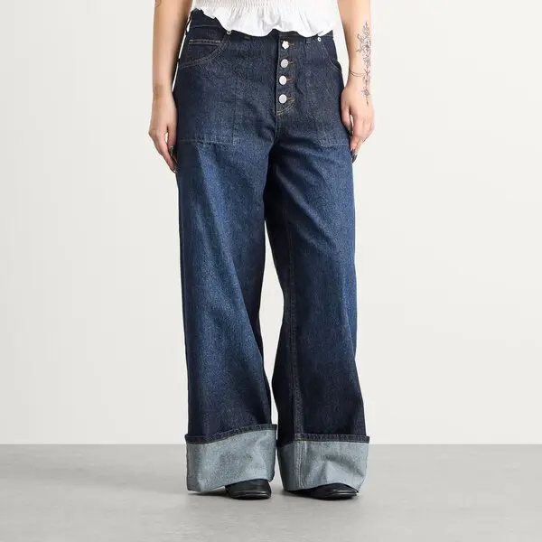 DAMSON MADDER Gigi Baggy Wide Leg Turn Up Jeans