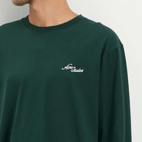 Acne Studios Edden Venice Logo Long Sleeve T-shirt - Dark Green