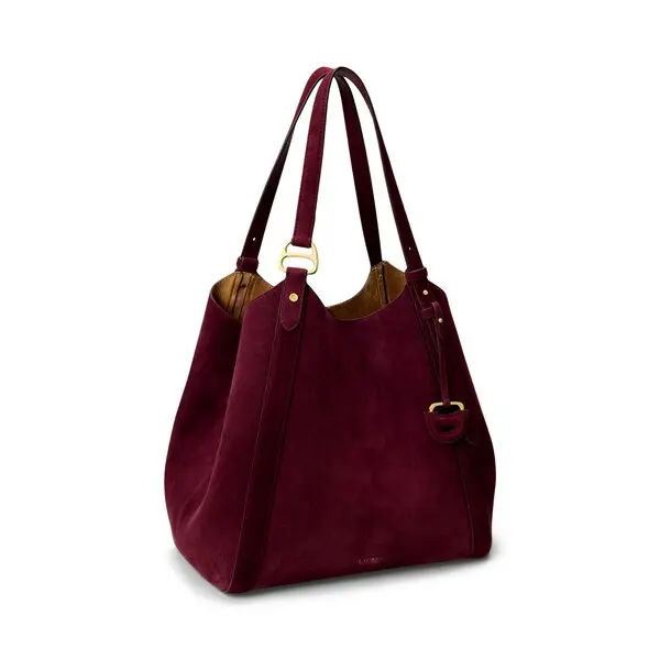 Ralph Lauren Sheep Suede Tasha Tote Bag - Dark Garnet