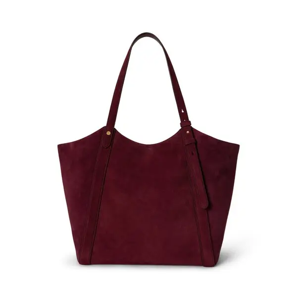 Ralph Lauren Sheep Suede Tasha Tote Bag - Dark Garnet