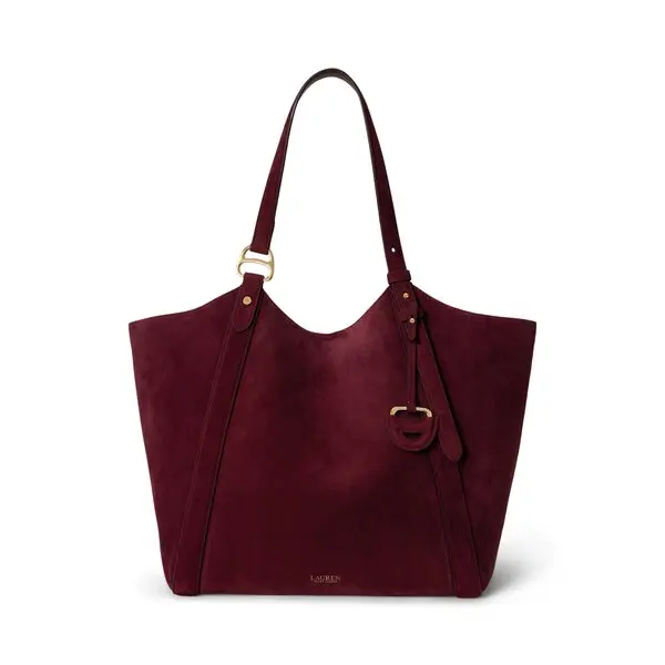 Ralph Lauren Sheep Suede Tasha Tote Bag - Dark Garnet