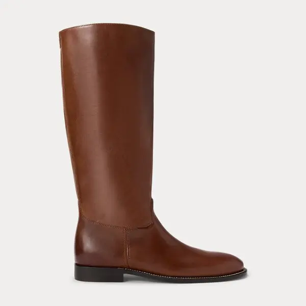 Ralph Lauren Burnished Leather Tall Boot