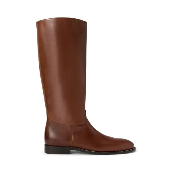 Ralph Lauren Burnished Leather Tall Boot