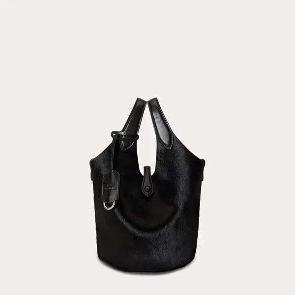 Ralph Lauren Polo Play Haircalf Tote & Crossbody - Black