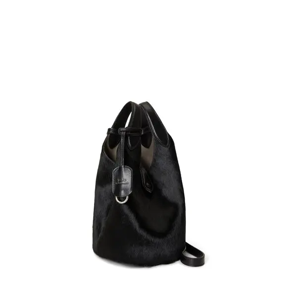 Ralph Lauren Polo Play Haircalf Tote & Crossbody - Black