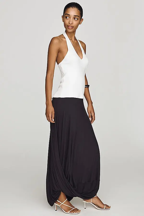 Anthropologie Knit Draped Midi Skirt