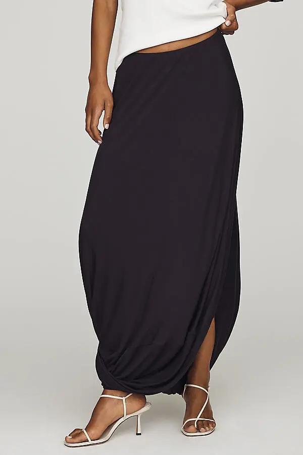 Anthropologie Knit Draped Midi Skirt