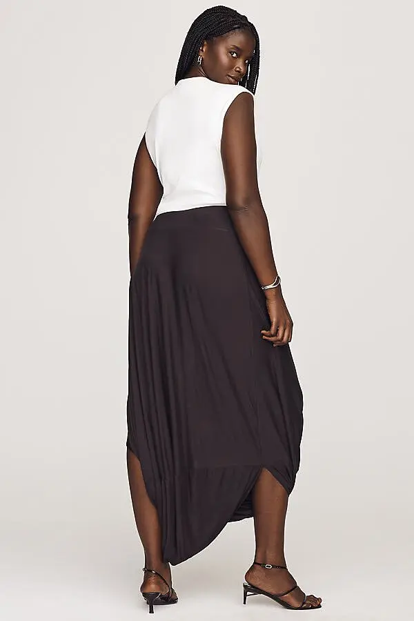 Anthropologie Knit Draped Midi Skirt
