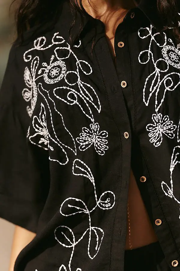 CELANDINE Embroidered Buttondown Shirt