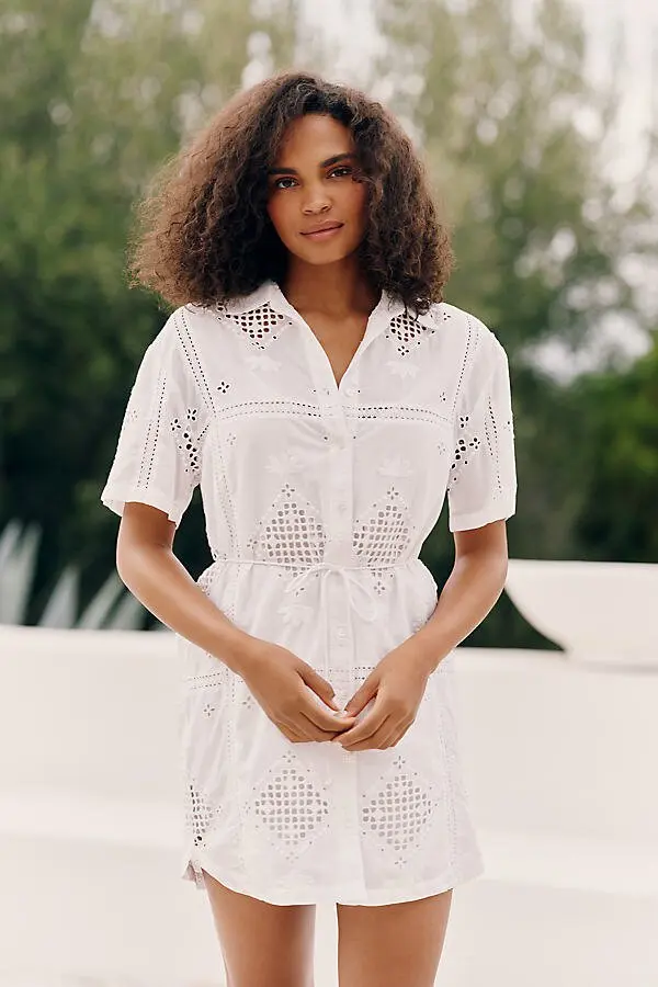 Z Supply Annabelle Cotton Eyelet Shirtdress - White