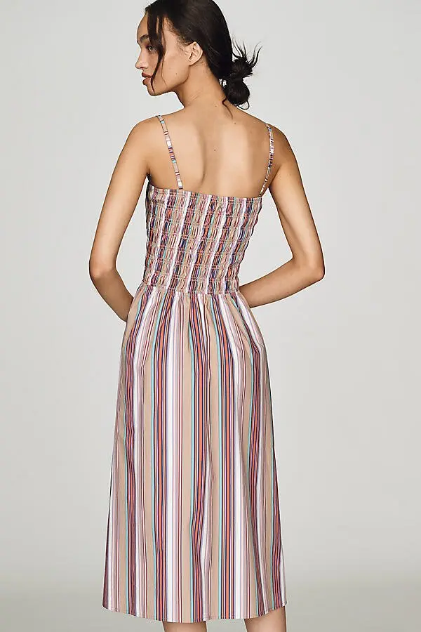 RAISONNEL Cotton Smocked A-le Midi Dress