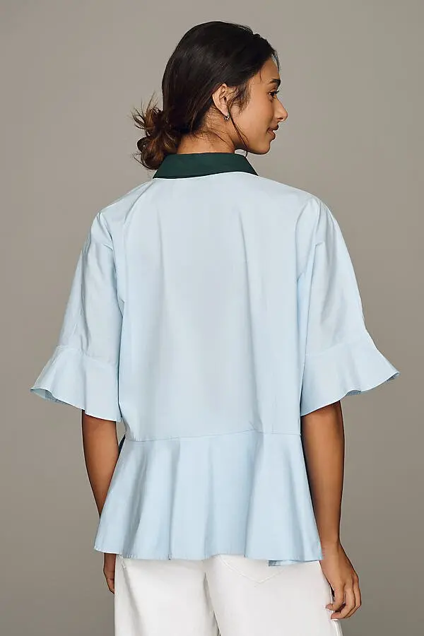 Essentiel Antwerp Kaylee Cotton Peplum Blouse