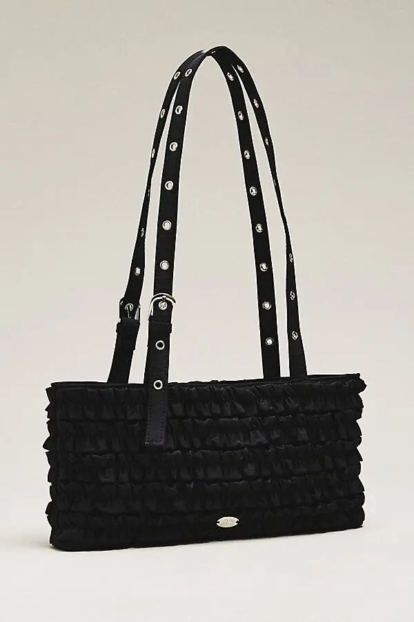 DAMSON MADDER Sophia Ruffle Bag - Black