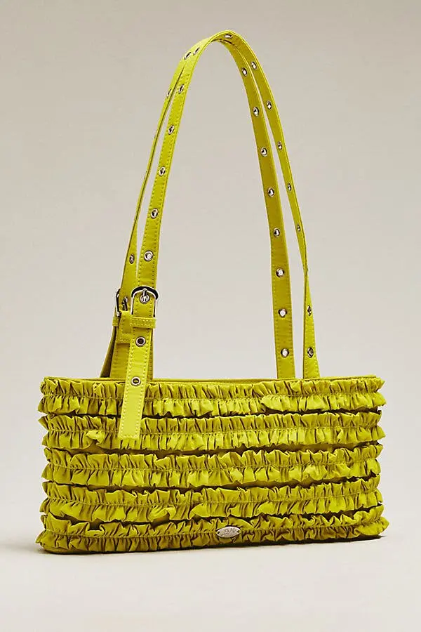 DAMSON MADDER Sophia Ruffle Bag - Light Green