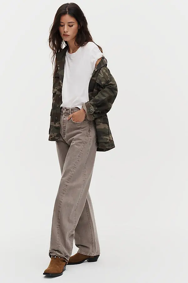 AGOLDE Luna Pieced High-rise Barrel-leg Jeans