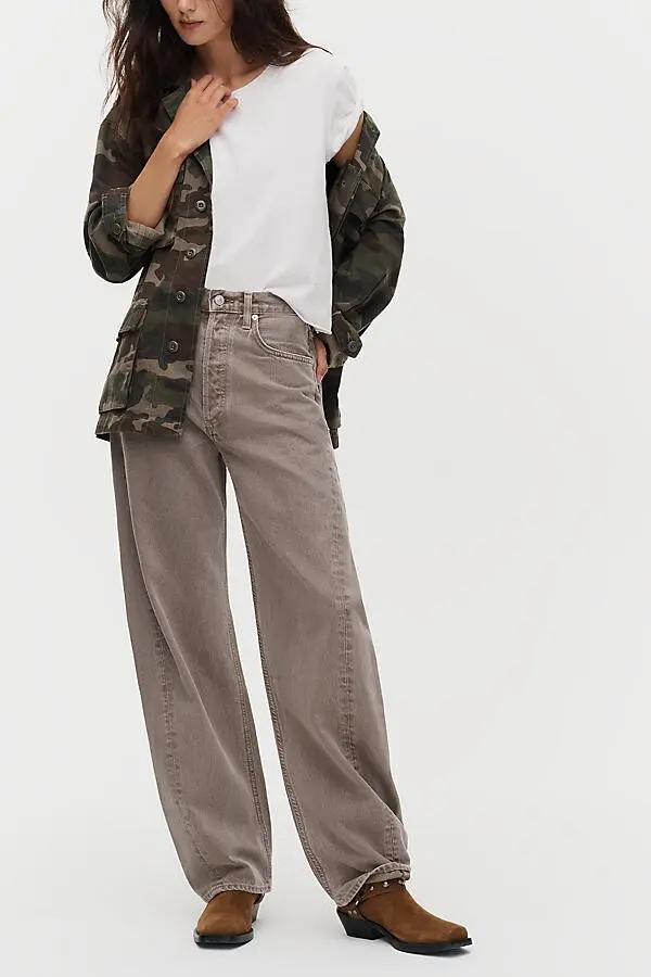 AGOLDE Luna Pieced High-rise Barrel-leg Jeans