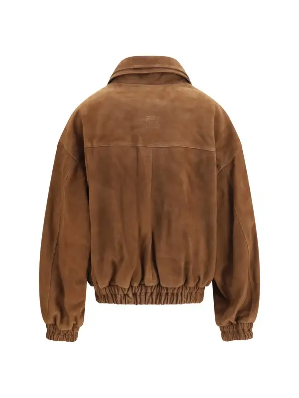 Magda Butrym Suede Bomber Jacket