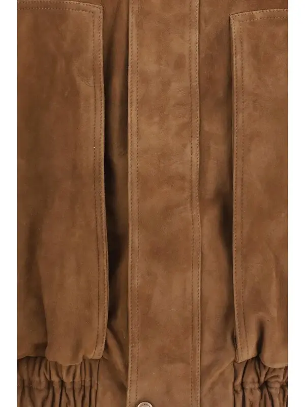 Magda Butrym Suede Bomber Jacket