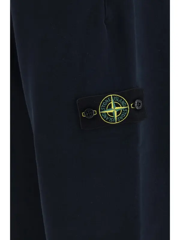 Stone Island Logo Patch Sweatpants - Blue