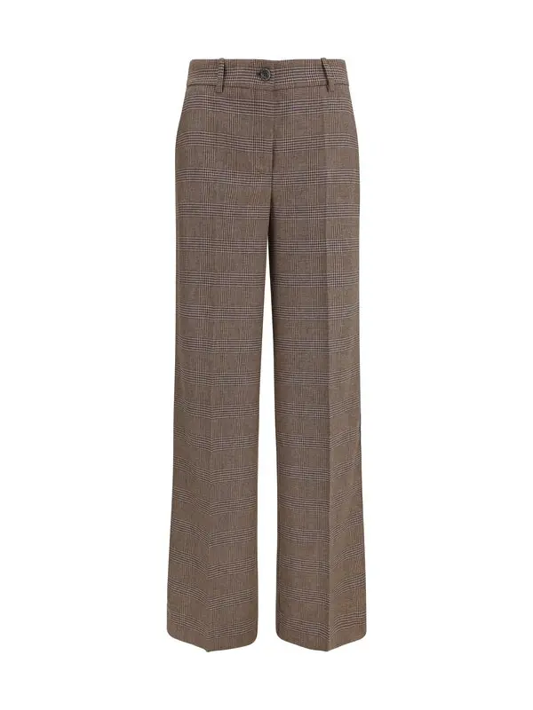 P.a.r.o.s.h Wide Leg Palazzo Pants With Pressed Crease - Brown