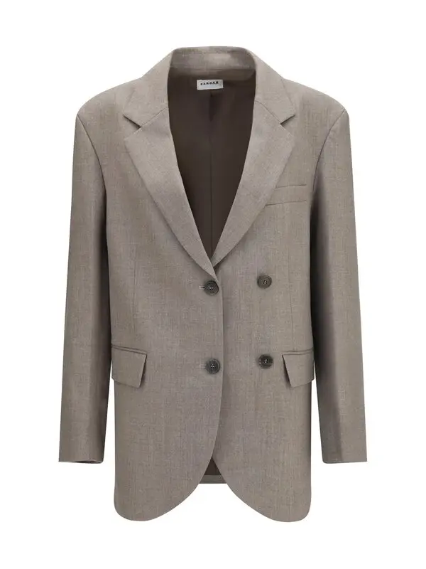 P.a.r.o.s.h Virgin Wool Double-breasted Blazer - Cream
