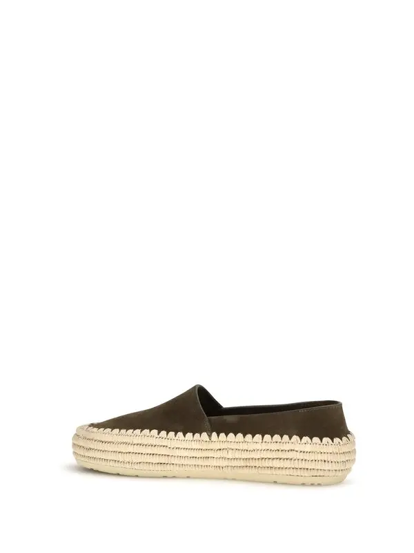 Loewe Rio Suede And Raffia Espadrillas - Brown