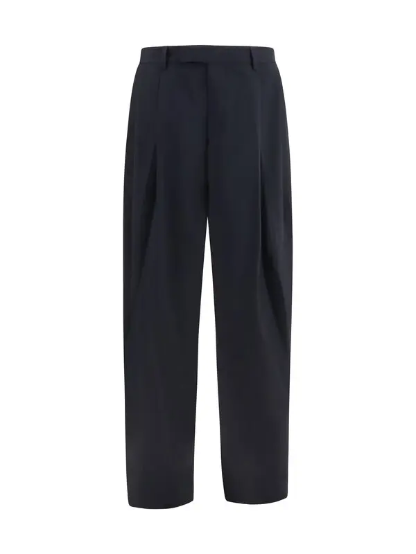Giorgio Armani Virgin Wool Tailored Pants - Blue