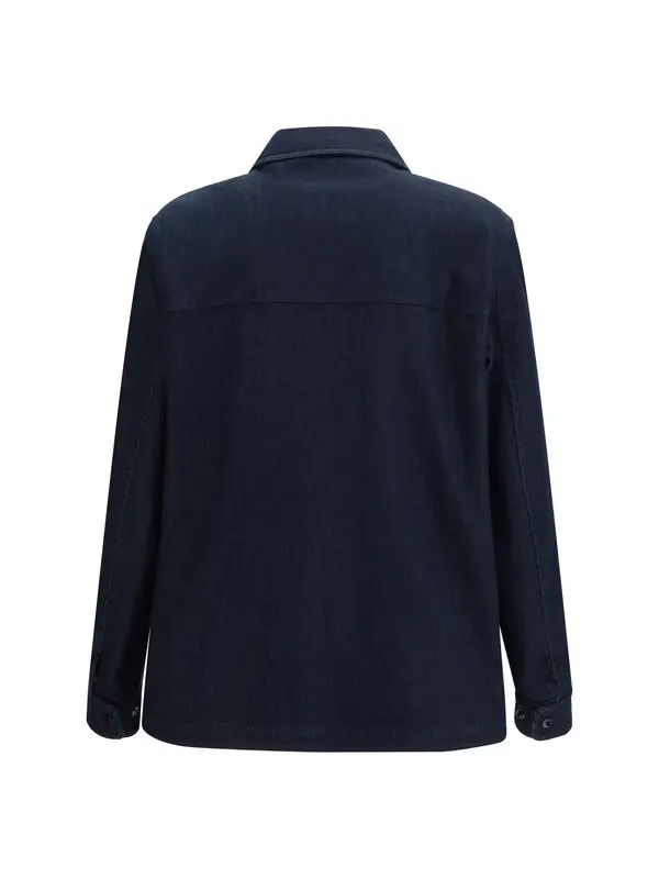Moncler Haderu Denim Shirt Jacket With Nylon Inserts - Blue
