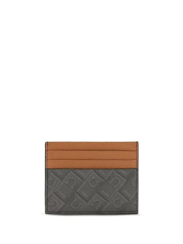 FERRAGAMO Monogram Leather Cardholder