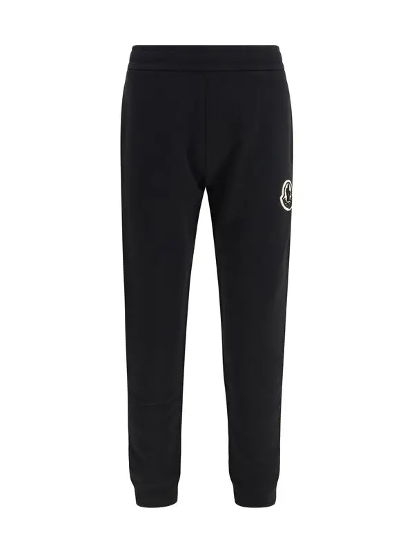 Moncler Tracksuit Pants With Drawstring And Logo - Black