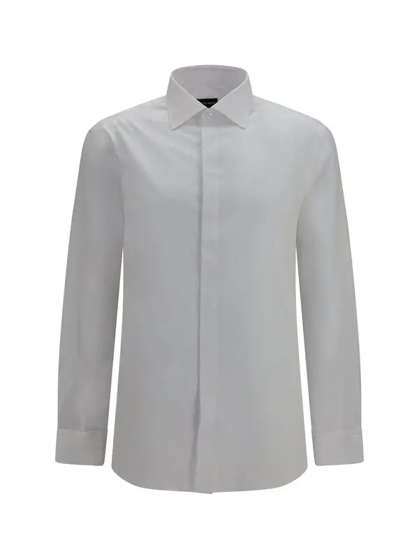 Giorgio Armani Shirt In Soft Cotton With French Collar