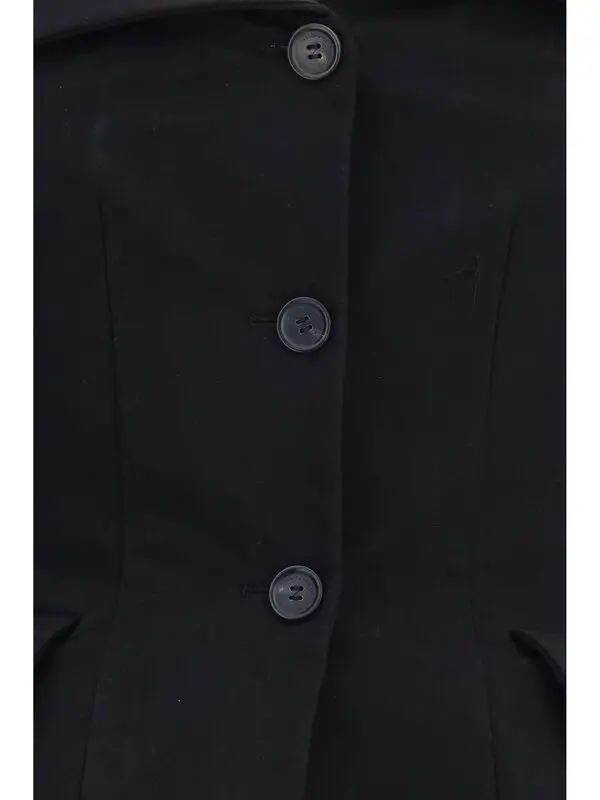 Magda Butrym Sculptural Cotton Bustier Peplum Top