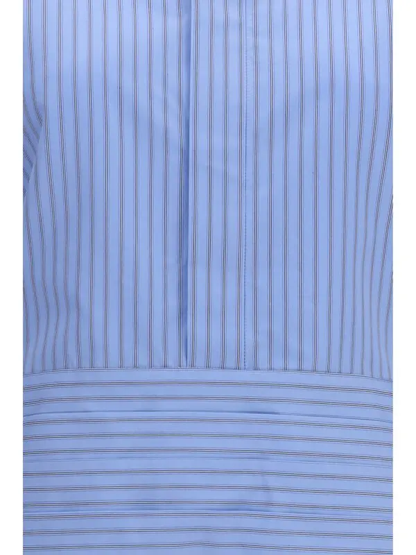 Sacai Cotton Poplin Cropped Shirt With Belt - Blue