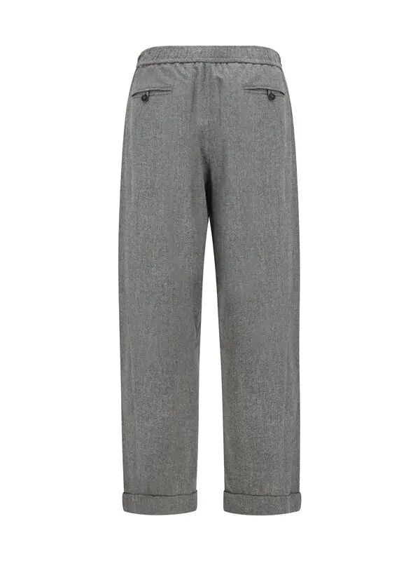 Giorgio Armani Oversized Pants In Wool And Cashmere With Denim Effect