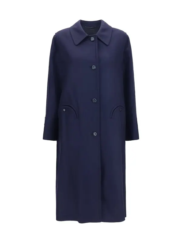 BLAZÉ MILANO Blazè Milano Wool Trench Coat - Blue