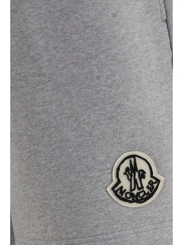 Moncler Cotton Tracksuit Shorts With Logo Patch