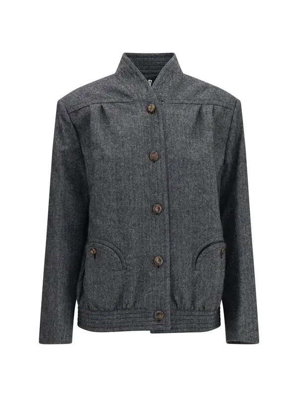 BLAZÉ MILANO Blazè Milano Coiba Herringbone Wool Blend Jacket - Gray